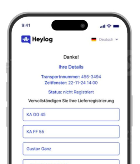 Heylog - Digital driver registration at the yard via smartphone